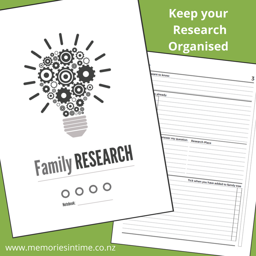 Family Research Notebook (Downloadable PDF) – Memories In Time